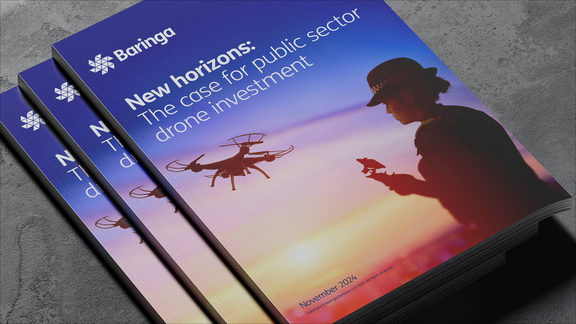 Report design for influential consulting on drone tech investment — McQ Design